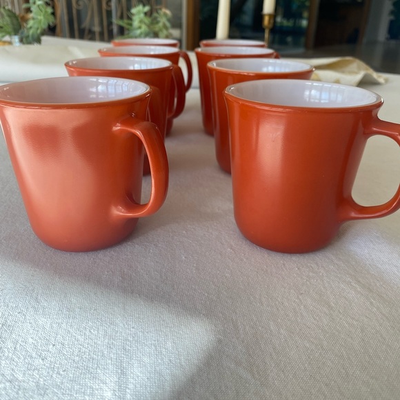 Pyrex | Kitchen | Vintage Pyrex Mug Set Of 8 Retro Burnt Orange | Poshmark